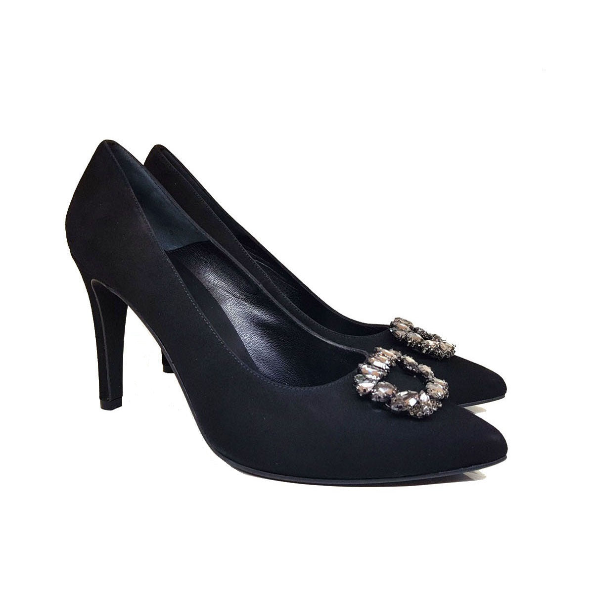 MINERVA Black Leather Suede